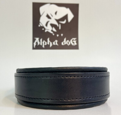 Alpha Dog “Classic Black” Handmade Leather Dog Collar, Luxury Collar ...