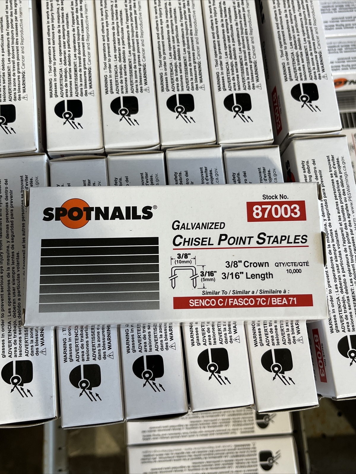 SPOTNAILS Galvanized Chisel Point Staples - 87003 - 3/16” Length - Pack ...