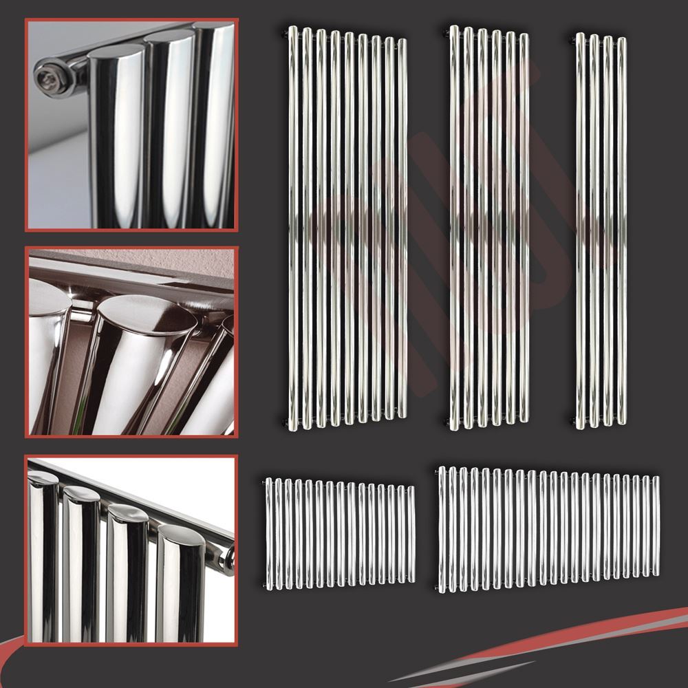 Oval Tube Designer Chrome Radiators BRECON Vertical & Horizontal ...