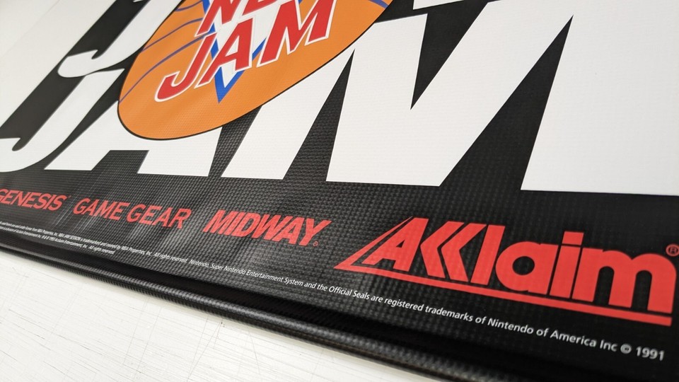NBA JAM '93 Vintage Style Store Display Banner SNES Genesis Game Gear ...