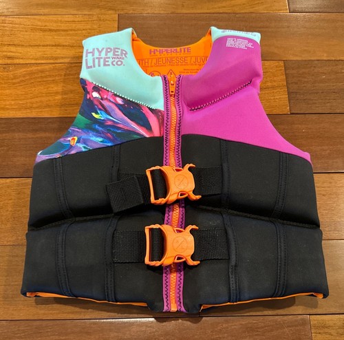 Hyper Lite Wake Co Kids Life Vest Youth 55-88lbs life jacket Black ...