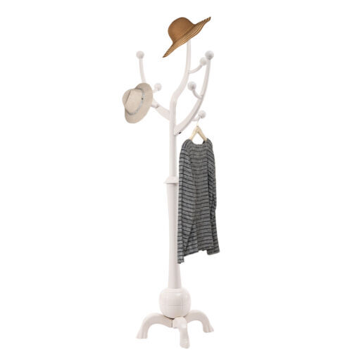 Wooden 8 Hooks Clothes Rack Hat Coat Rack Tree Stand Hanger Bedroom ...