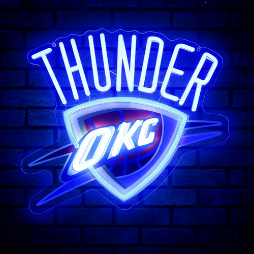 16"x14" Oklahoma City Thunder OKC LED Neon Sign With Dimmer USB Powered ...