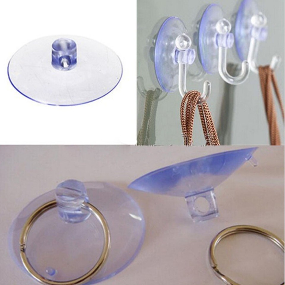4x Small Transparent Suction Cup Suckers for Window Wall Bathroom ...
