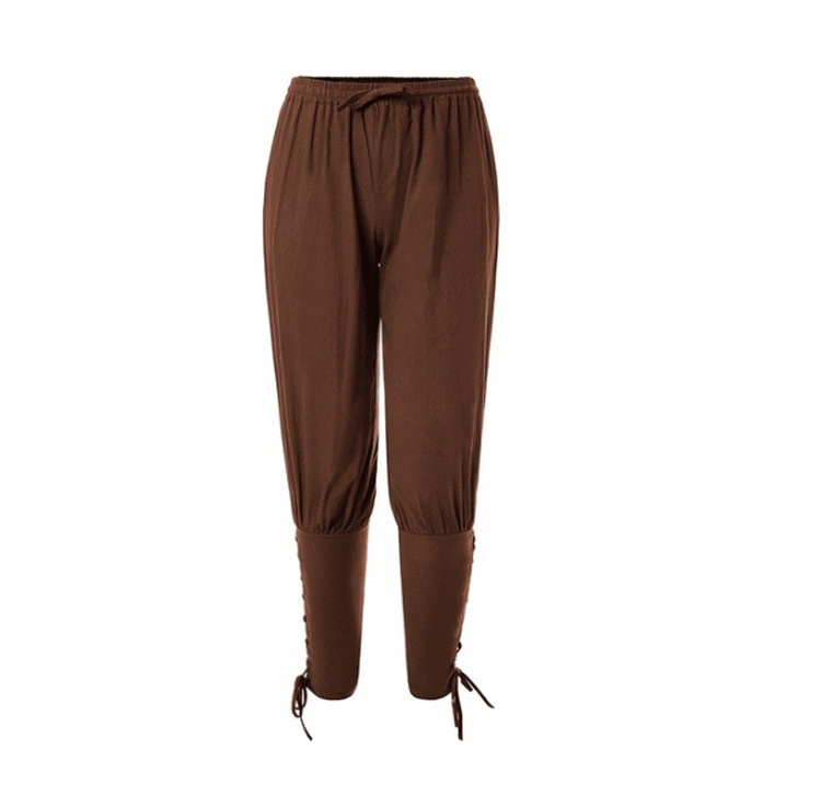 Hot Sale Men's Medieval Pirate Knight Costume Lace up Pants Loose | eBay