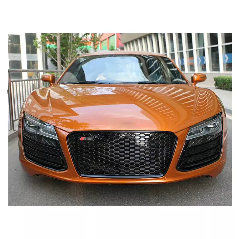 For Audi R8 2014 2015 2016 Honeycomb Grille Front Bumper Grill Gloss ...