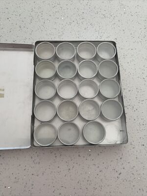 20 Small Mini Round Tin Can Storage Boxes Metal Jewelry Container w ...