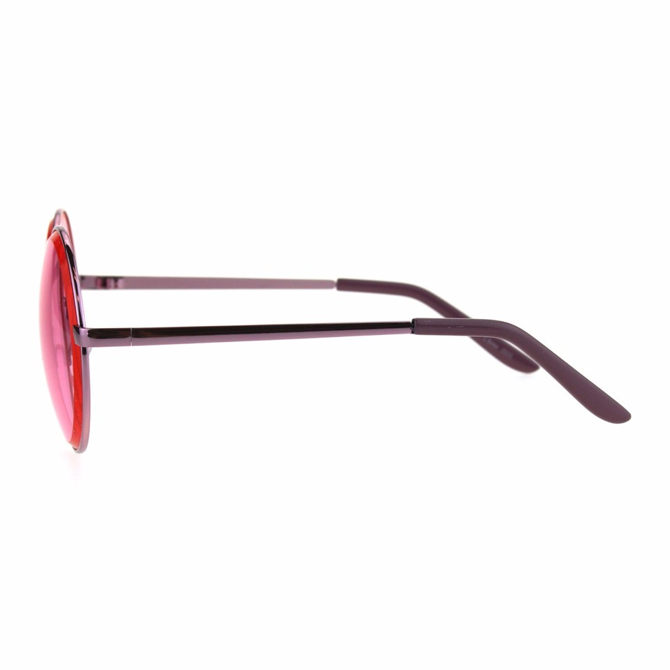 Women's Fashion Sunglasses Round Circle Frame Beveled Lens Shades UV400 ...