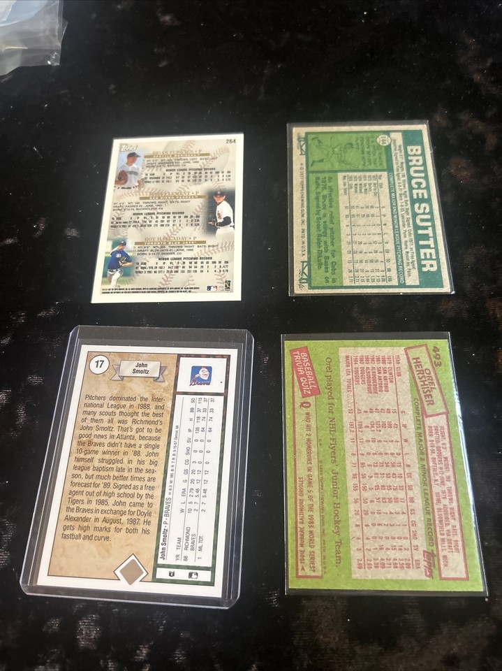 Baseball Card Lot 11 Sutter Prospect Pitchers Smoltz Hershiser (4 ...