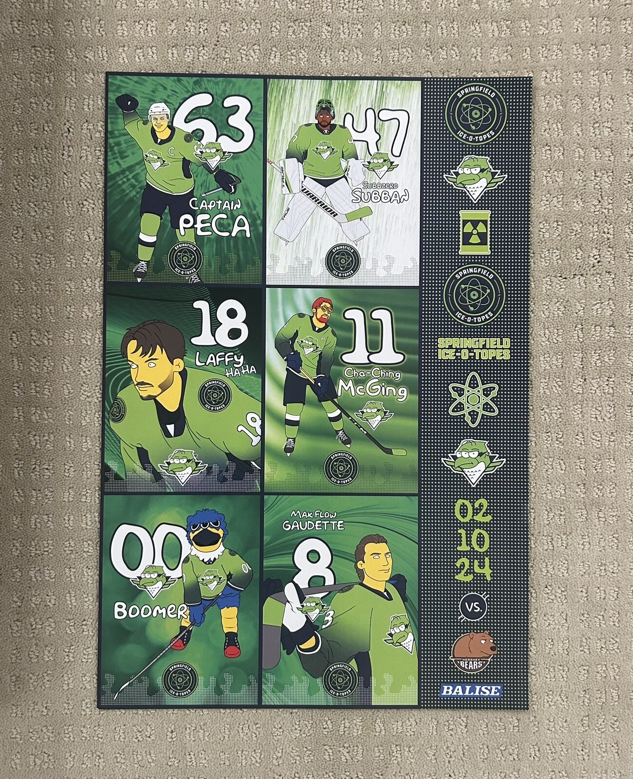 Springfield Thunderbirds Isotopes Simpson Poster SGA 2023 | eBay