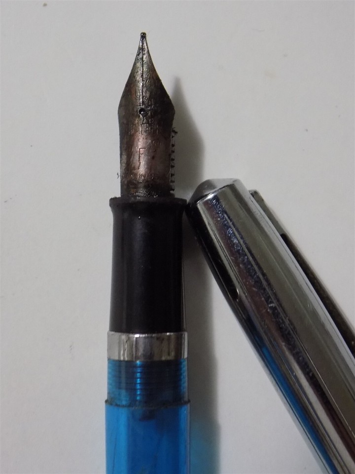 Vtg. Sheaffer's Skrip Cartridge Pen Translucent Blue F Nib | eBay
