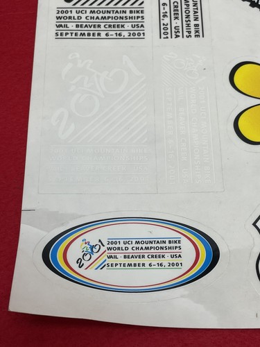 VINTAGE UCI WORLD MOUNTAIN BIKE CHAMPIONSHIPS DECALS 2001 VAIL BEAVER ...