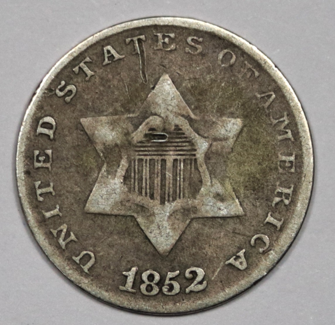 1852 Three Cent Silver. Natural Uncleaned. Fine Detail. 210510 | eBay