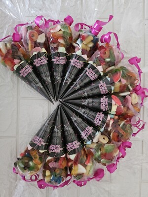 10 x Laser tag PERSONALISED loose sweets SWEETCONE PARTY BAG FAVOUR ...