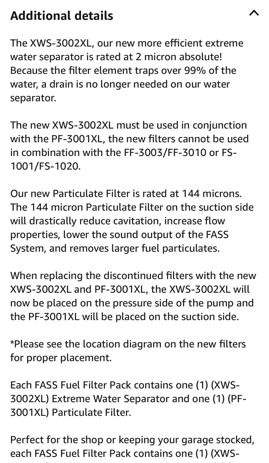 FASS Titanium Series Diesel Fuel Filters XWS3002XL PF3001XL Pack of 4 ...
