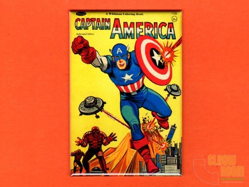 Captain America coloring book cover art 2x3" fridge/locker magnet ...
