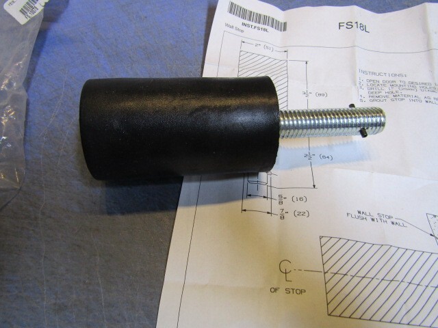 IVES FS18L Security Floor Door Stop 3 1/2" Height 2" Diameter Black for ...