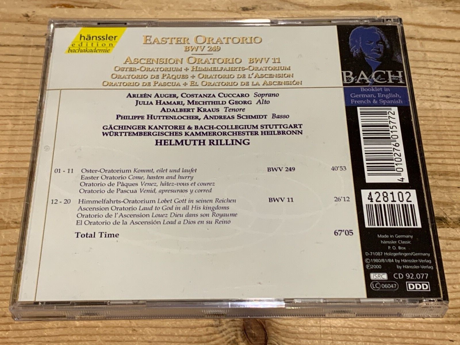 Bach: Easter and Ascension Oratorios (CD, Feb-2000, Haenssler) for sale ...