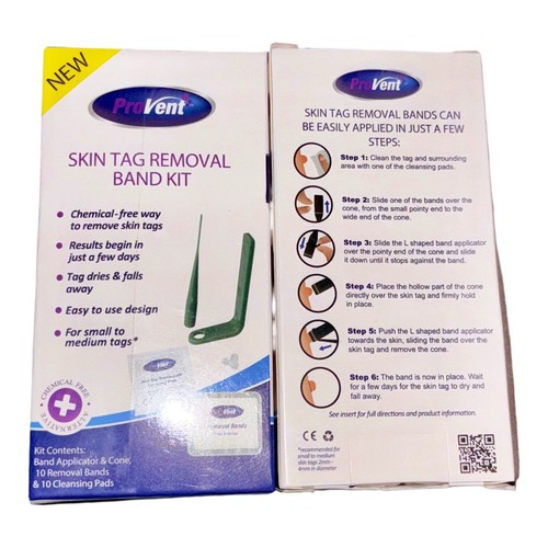 Lot Of 2 ProVent Skin Tag Removal Band Kit-10(Removal Bands&Cleansing ...