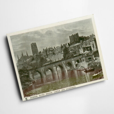 A3 PRINT - Vintage Durham - Durham. Elvet Bridge, Castle and Cathedral ...