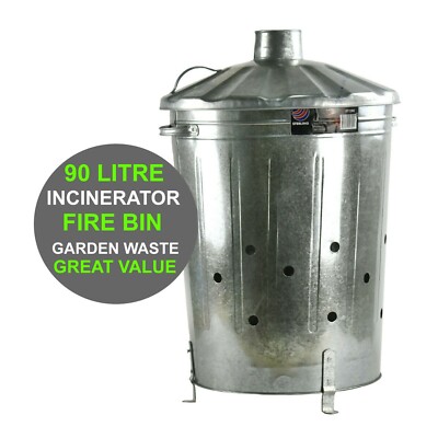 Incinerator Garden Rubbish Fire Bin Galvanized Paper Leaf Wood Waste ...