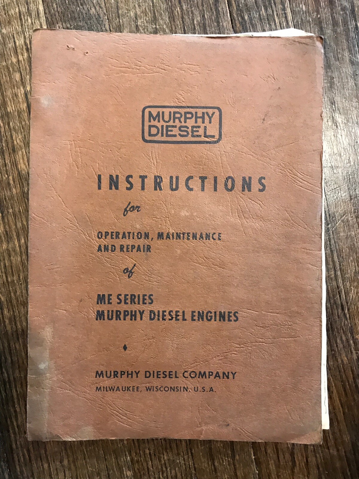Murphy Diesel Engine Instructions for Operation Maintenance & Repair ...