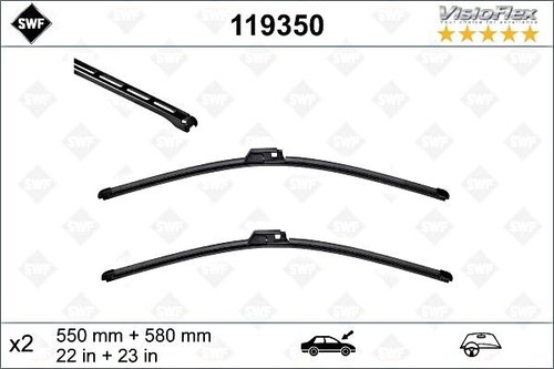 SWF Front Wiper Blade 2pcs 580 550 mm 23/22" Fits AUDI A4 B7 B6 8H ...