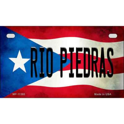 Rio Piedra Puerto Rico State Flag Novelty Metal Motorcycle Plate MP ...