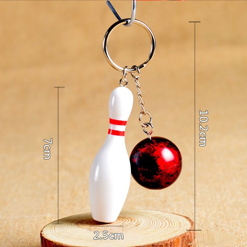 Bowling Pin Bowl with Red Ball Keychain Pendant Charms | eBay