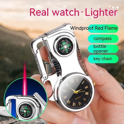 Multi-functional Torch Lighter Watch With Walking Time Outdoor Compass ...