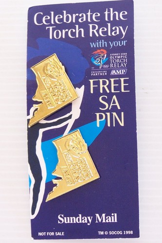 OLD SUNDAY MAIL 2000 OLYMPICS TORCH RELAY SOUVENIR LAPEL TIE HAT COAT ...