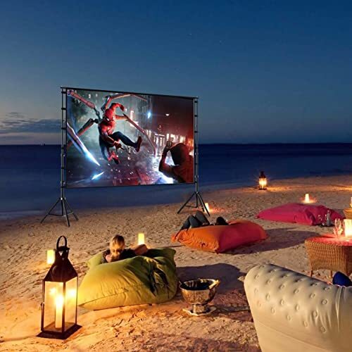 Projector Screen and Stand,120 inch Outdoor Projection Screen, Portable ...