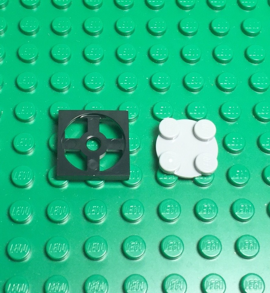 Lego 10 Black Turntable 2x2 Base Complete With Light Bluish Gray Plate ...