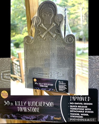 Disney Hocus Pocus 30" Billy Butcherson Tombstone Spirit Halloween Prop ...