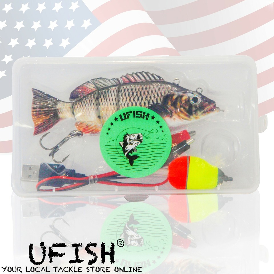 Large Robotic Lure Animated Swimbait Electric USB Wobbler Self Swimming ...
