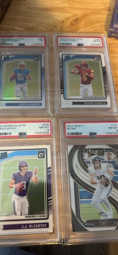 NFL 4 card football rookie PSA Graded lot McCarthy, Nix, Daniel’s ...