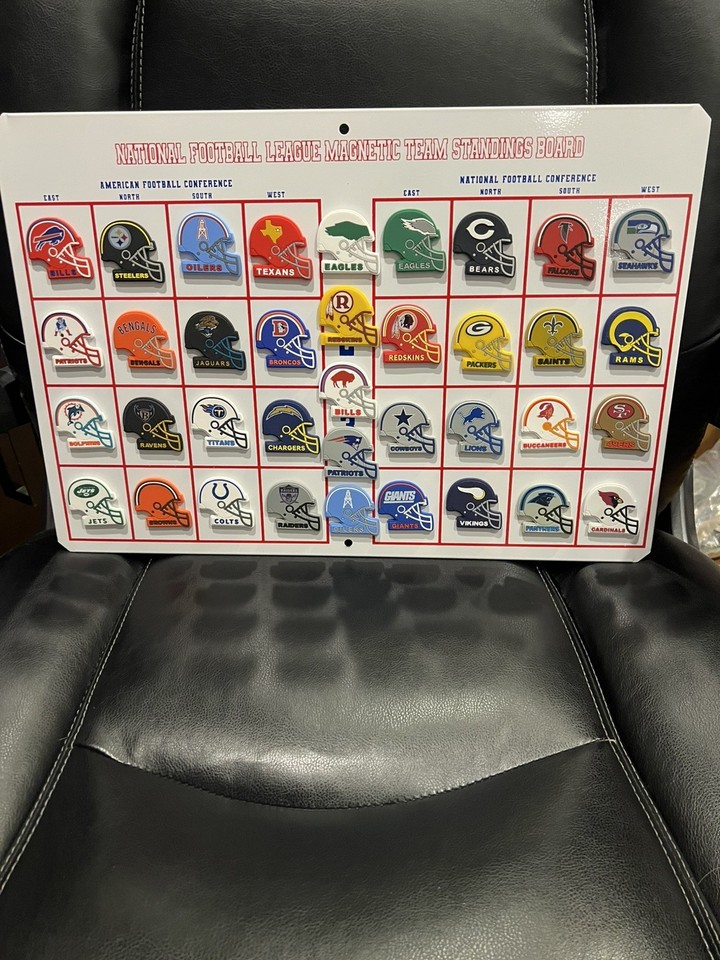 VINTAGE NFL RETRO 2026 MAGNETIC STANDINGS BOARD 37 RETRO RUBBER MAGNETS ...