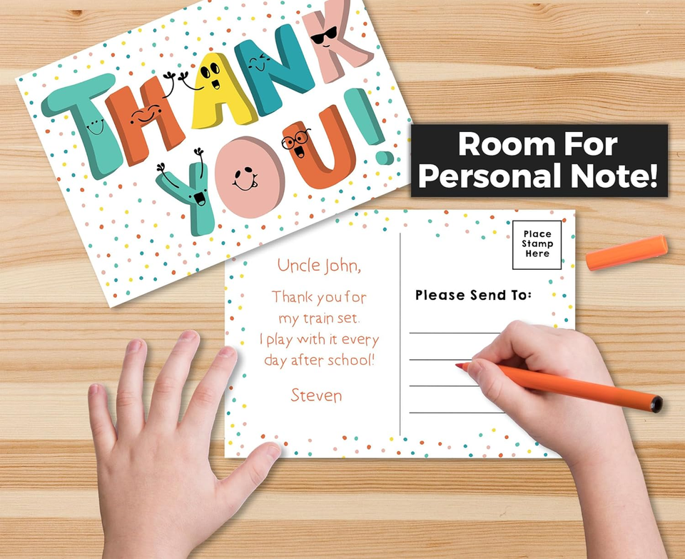 Doodle Me Happy Kids Thank You Postcards - 25 Card Set - Fun, Easy ...