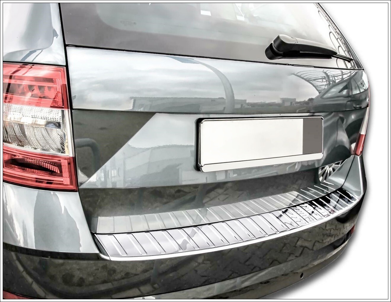 Chrome Rear Bumper Protector GLOSSY For Skoda OCTAVIA III ESTATE 2017 ...