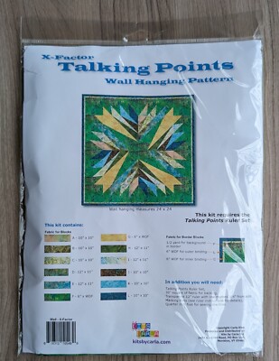 Kits by Carla Wallhanging Quilt Kit: X-Factor Talking Points 24" Sq ...