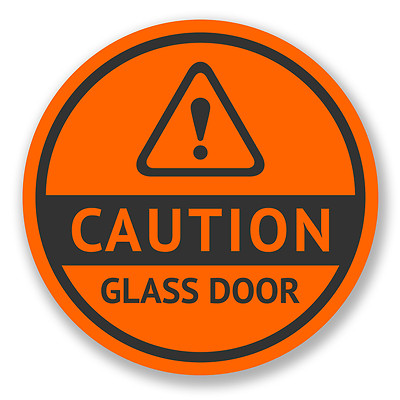 2 x 10cm Warning Caution Glass Door Vinyl Stickers Shop Sign Safety ...