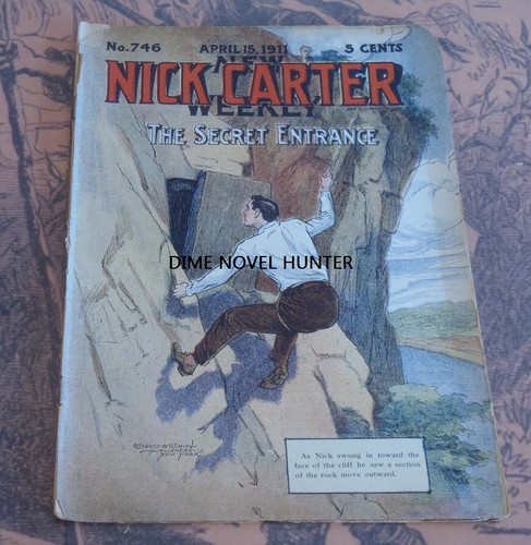 SECRET ENTRANCE COVER NEW NICK CARTER WEEKLY #746 1911 DIME NOVEL STORY ...