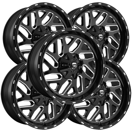 (5) Fuel D581 Triton 22x12 5x4.5"/5x5" -43mm Black/Milled Wheels Rims ...