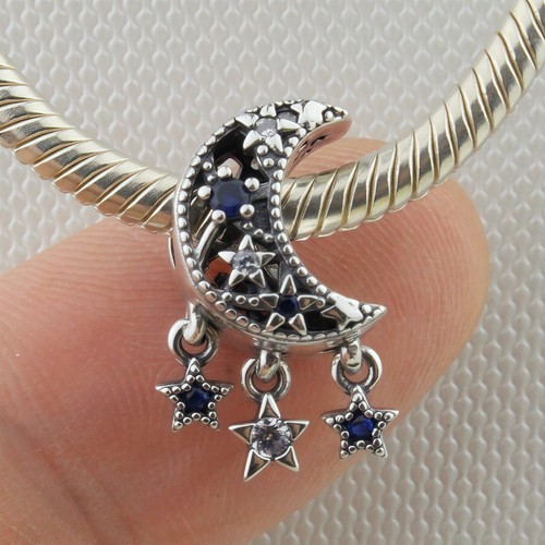 New PANDORA 925 Ale Blue Star Crescent Moon Charm 799643C01 | eBay