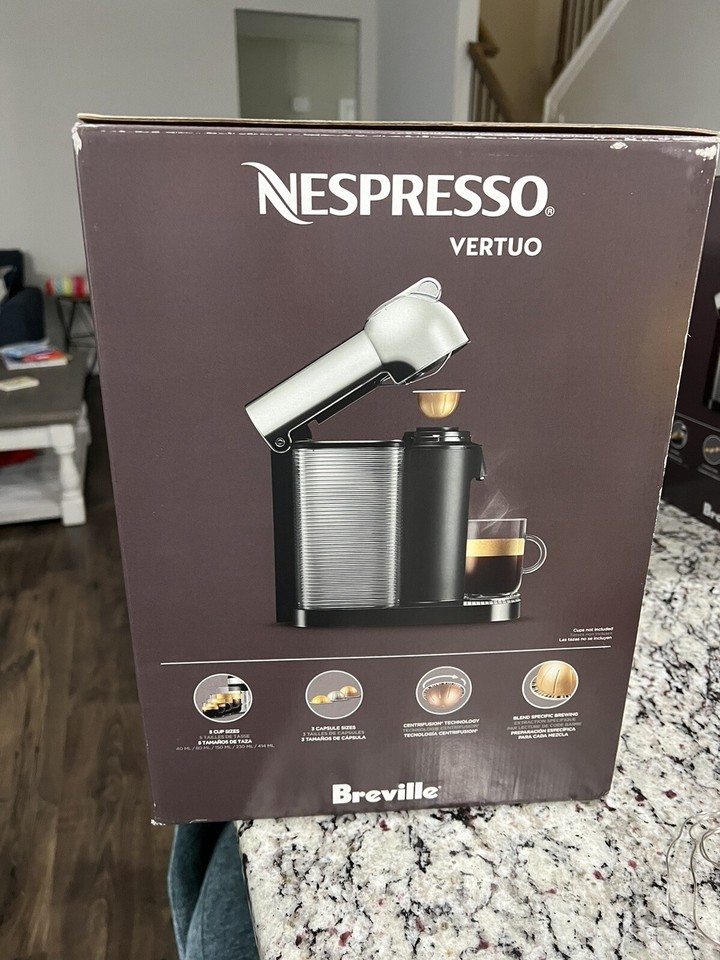 Nespresso Vertuo Coffee and Espresso Machine by Breville, Chrome NEW In ...