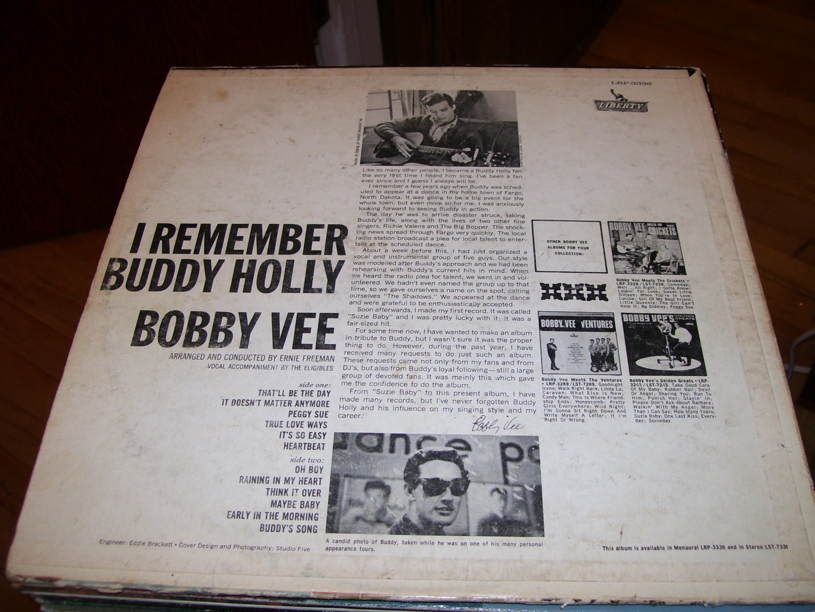 BOBBY VEE-I REMEMBER BUDDY HOLLY-LP-VG-LIBERTY-MONO-PEGGY SUE-TRUE LOVE WAYS | eBay