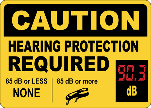 OSHA CAUTION: HEARING PROTECTION REQUIRED 85 db| Laminated Vinyl Decal ...