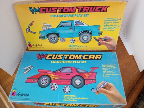 2 1989 COLORFORMS MY FIRST CUSTOM TRUCK & MY FIRST CUSTOM CAR 2602 2601 ...