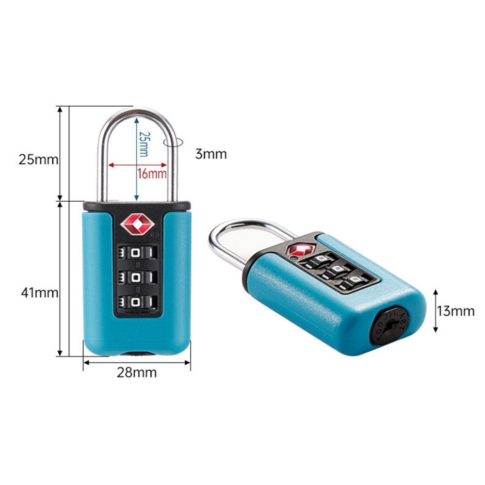 Padlock 3 Digit Combination Lock TSA Customs Code Lock Luggage Password ...