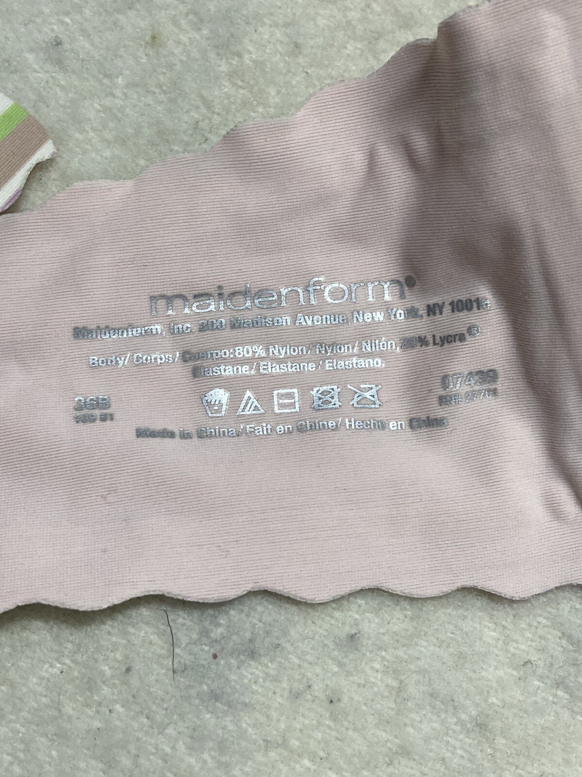 Maidenform bra 36b pink lime stripe | eBay